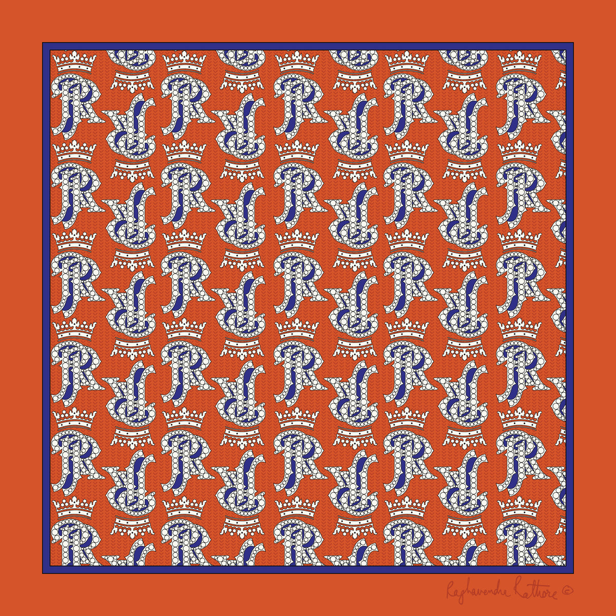 THE CROWNED EMBLEM POCKET SQUARE – SAFFRON MAJESTY EDITION