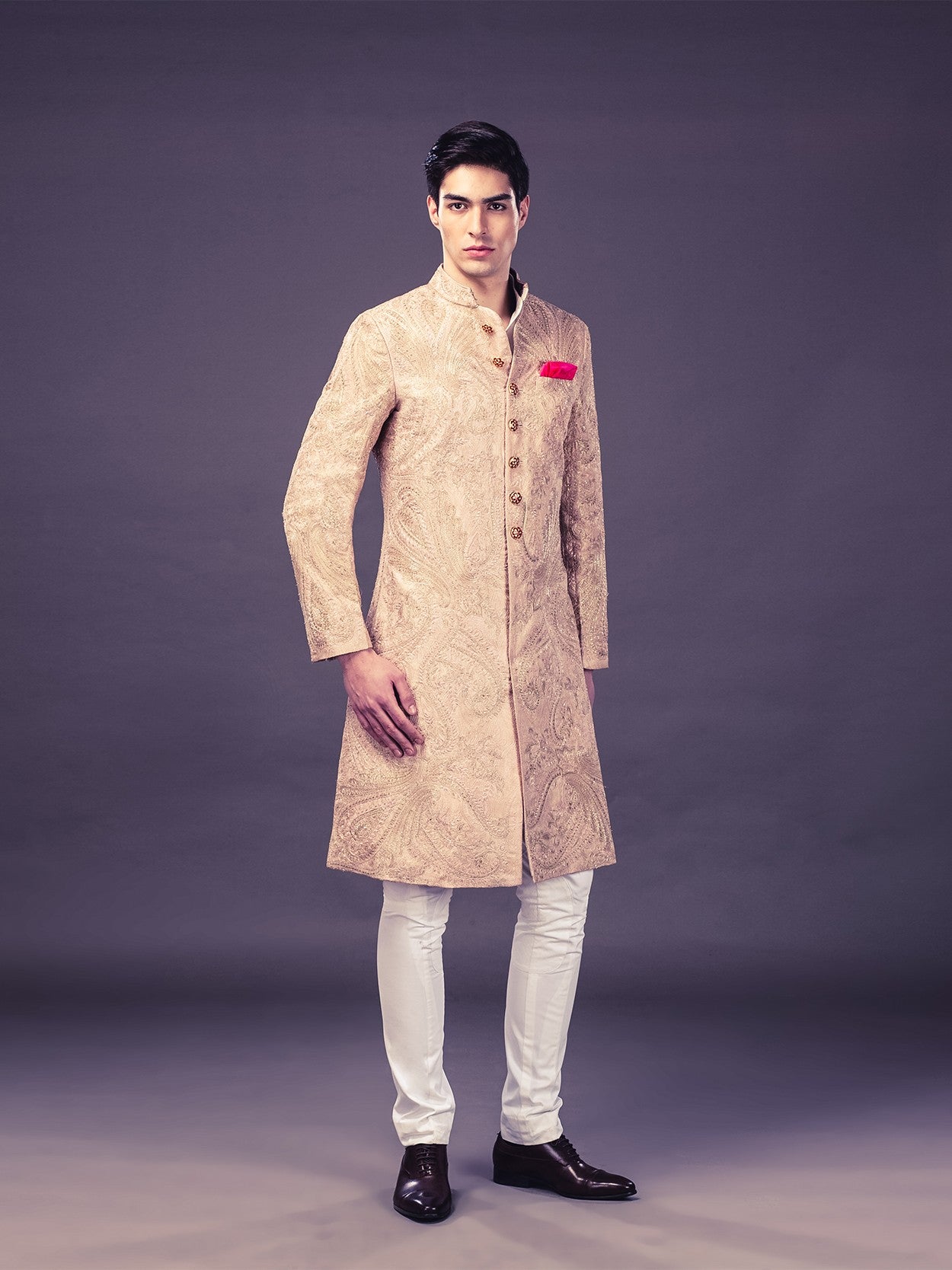 BLONDE OPULENCE EMBROIDERED ACHKAN