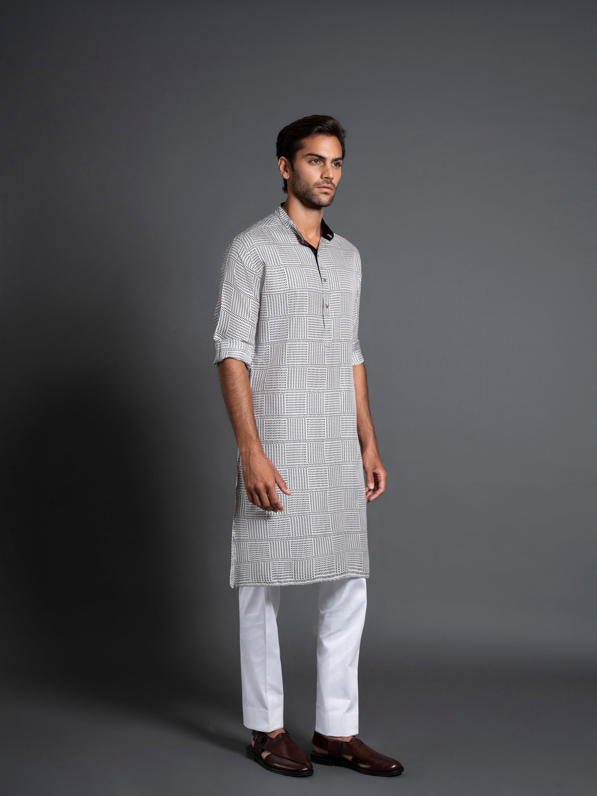 GEOMETRIC BOX PRINT KURTA
